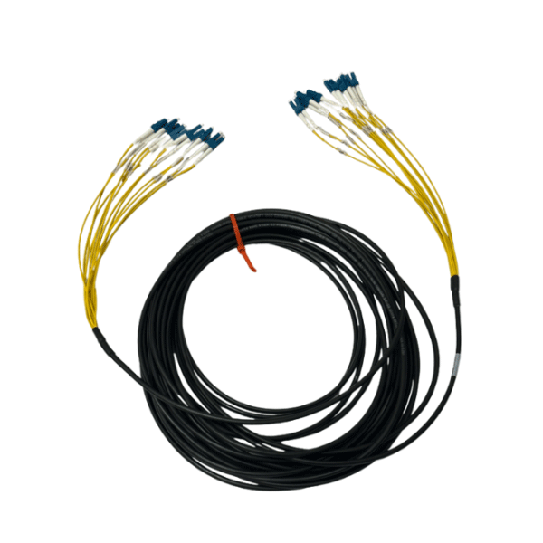 LC/UPC to LC/UPC Single Mode I/O Riser Fiber Jumper, 12F, 12" Fanout ...
