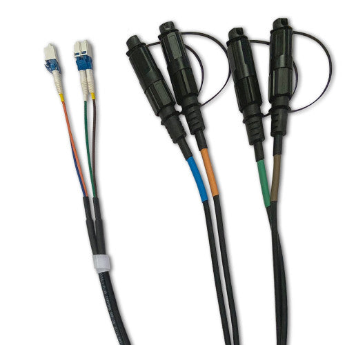 SC/APC - Optitap - LC/UPC Duplex, Singlemode 4F Round Distribution Ind