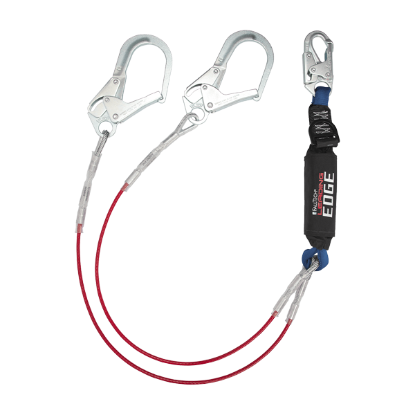 FallTech: Leading Edge Twin Leg Lanyard with Rebar Hooks and D-Ring ...
