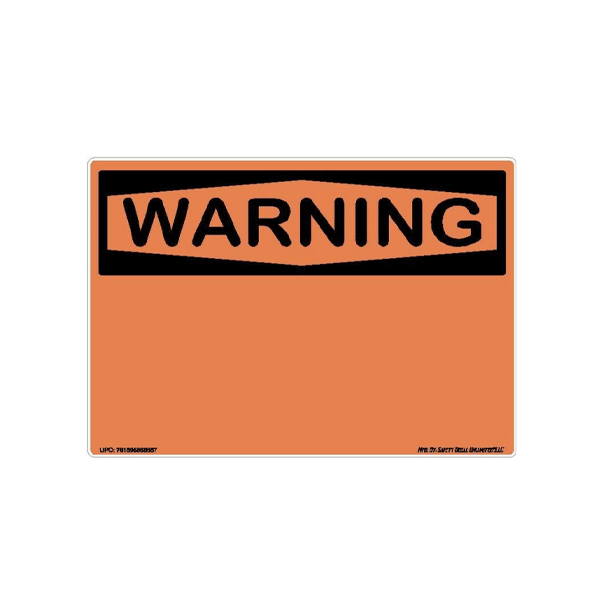 Budco: Warning Decal Black on Orange