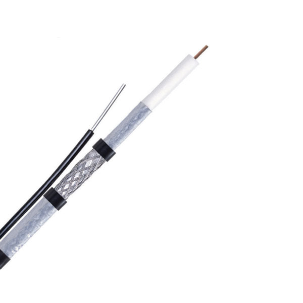 6 Series Coaxial Drop Cable, Dual, Tri 77%, .051 Mess, PVC, Black ...