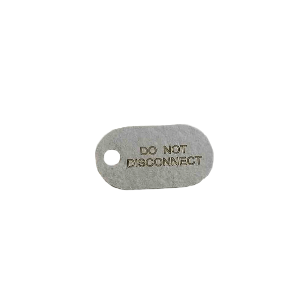 Do Not Disconnect Fiber Tag, Etched, Gray, 1.75" x 1.0" | Launch 3 Telecom