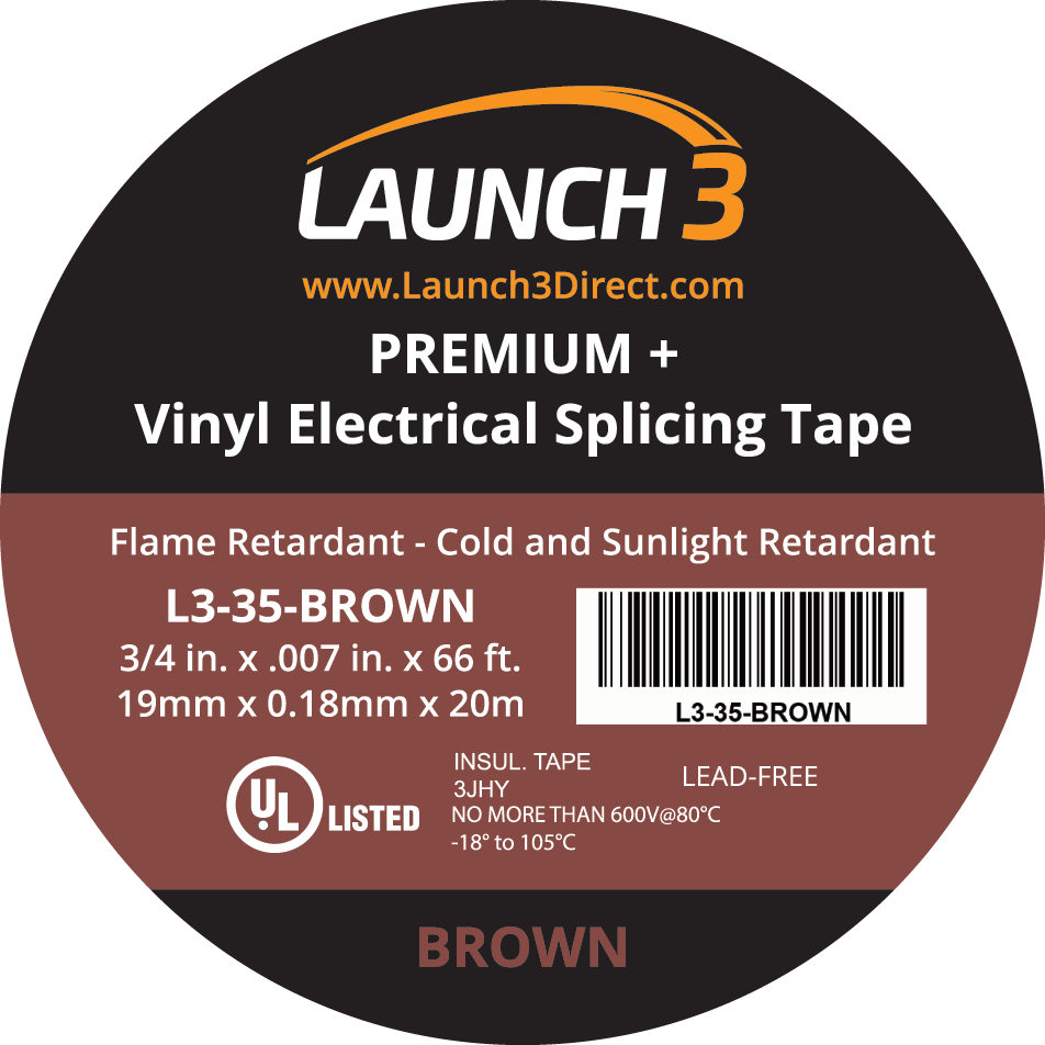 Vinyl 35 Series Brown Electrical Tape | Launch 3 Telecom