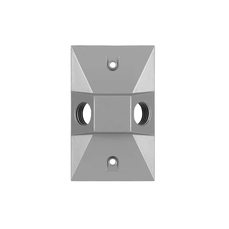2-Gang Lamp Holder Cover, 1-1/2" Raised, Weatherproof, Gray | Launch 3 ...