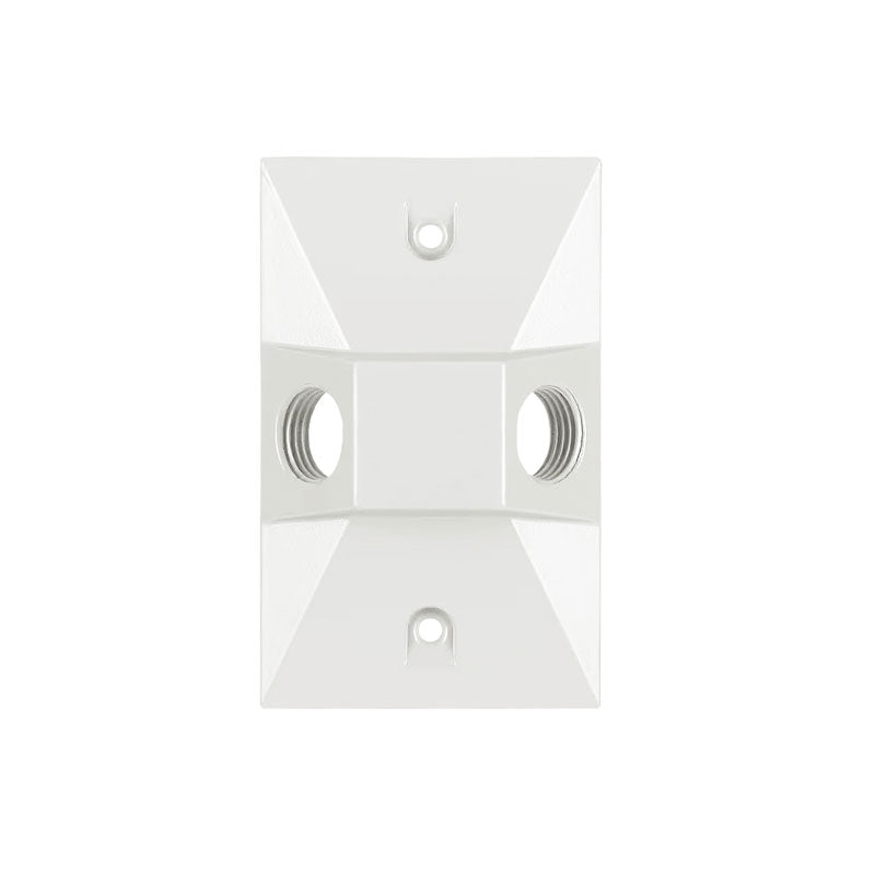 2-Gang Lamp Holder Cover, 1-1/2" Raised, Weatherproof, White | Launch 3 ...