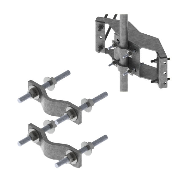 Pipe Mount Kit for Ring Mount, 1-1/2" - 5-1/2" OD Pipe, 3/4" Hardware ...