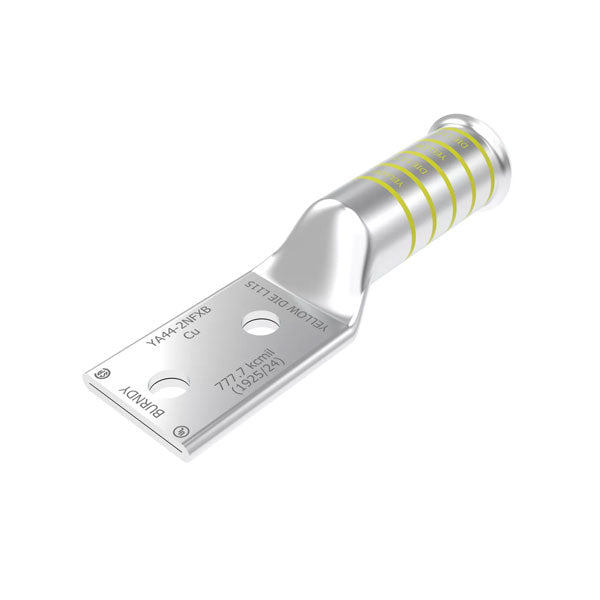 Burndy: 750 kcmil Flex Lug, 2 Hole, 1/2" Stud, 1-3/4" Spacing, Standard ...