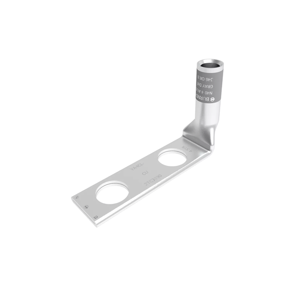 Burndy: #4 Lug, 90 Degree, 2 Hole, 3/8" Stud, 1" Spacing, Window ...