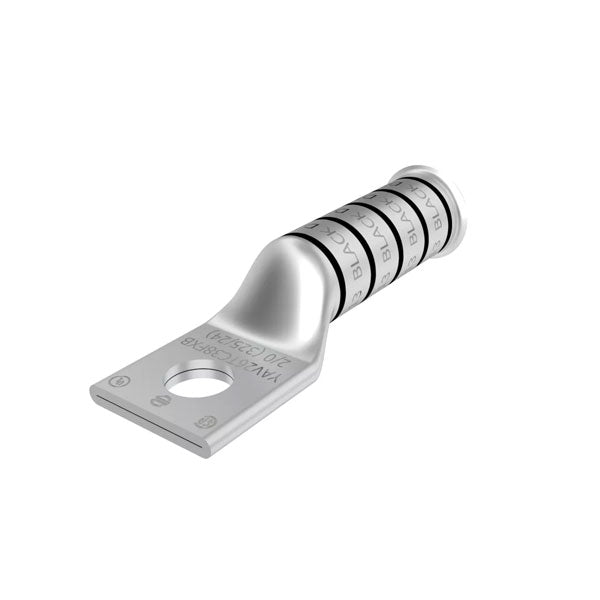 Burndy: 2/0 Flex Lug, 2/0 AWG, Cu, 1 Hole, 3/8" Stud, Long Barrel, Bell ...
