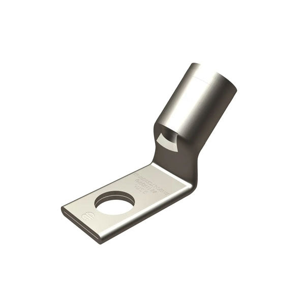 Burndy: 4/0 Flex Lug, 4/0 Cu, 1 Hole, 3/8" Stud, 45 Degree, Window ...