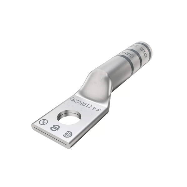 Burndy: #4 Flex Lug Cu, 1 Hole, 1/4" Stud, Long Barrel, No Window ...